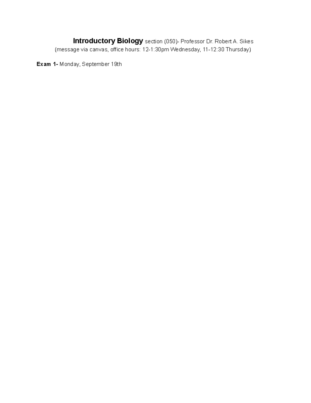 Introductory Biology - detailed notes from Sites PowerPoints ...