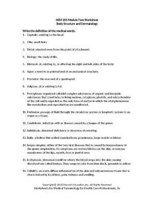 HCM 205 Module One Worksheet - HCM 205 Module One Worksheet Medical ...