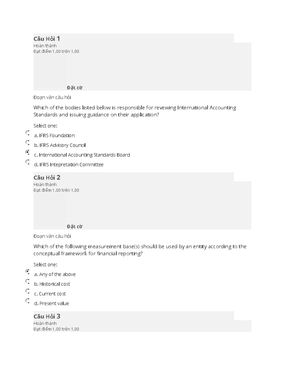 541526175 tr c nghi m k to n qu c t docx 1 - Câu Hỏi 1 Hoàn thành Đạt điểm 1,00 trên 1, Đặt cờ ...