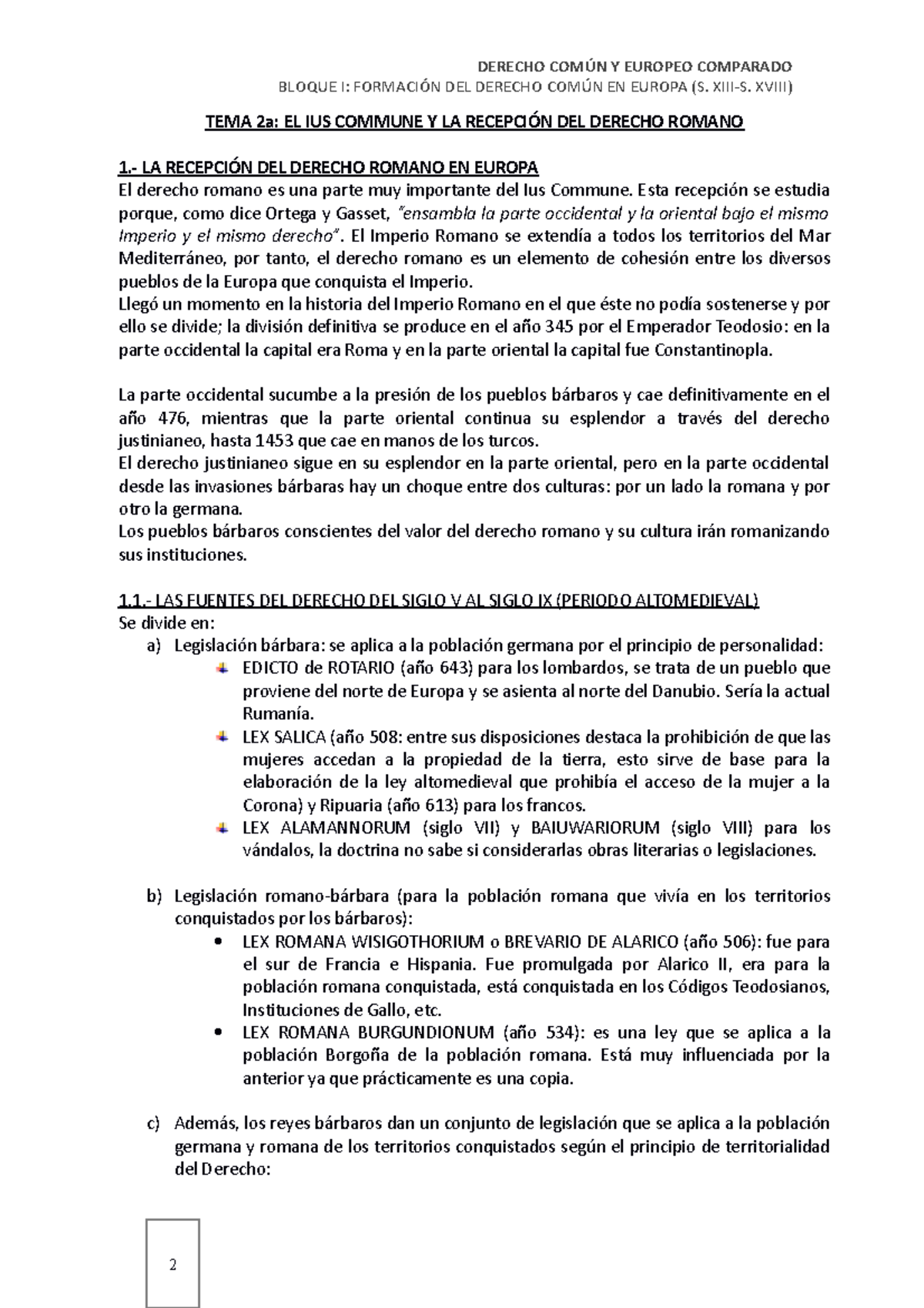 TEMA 2 - tema 2 a y 2b de común y europeo - BLOQUE I: FORMACIÓN DEL ...