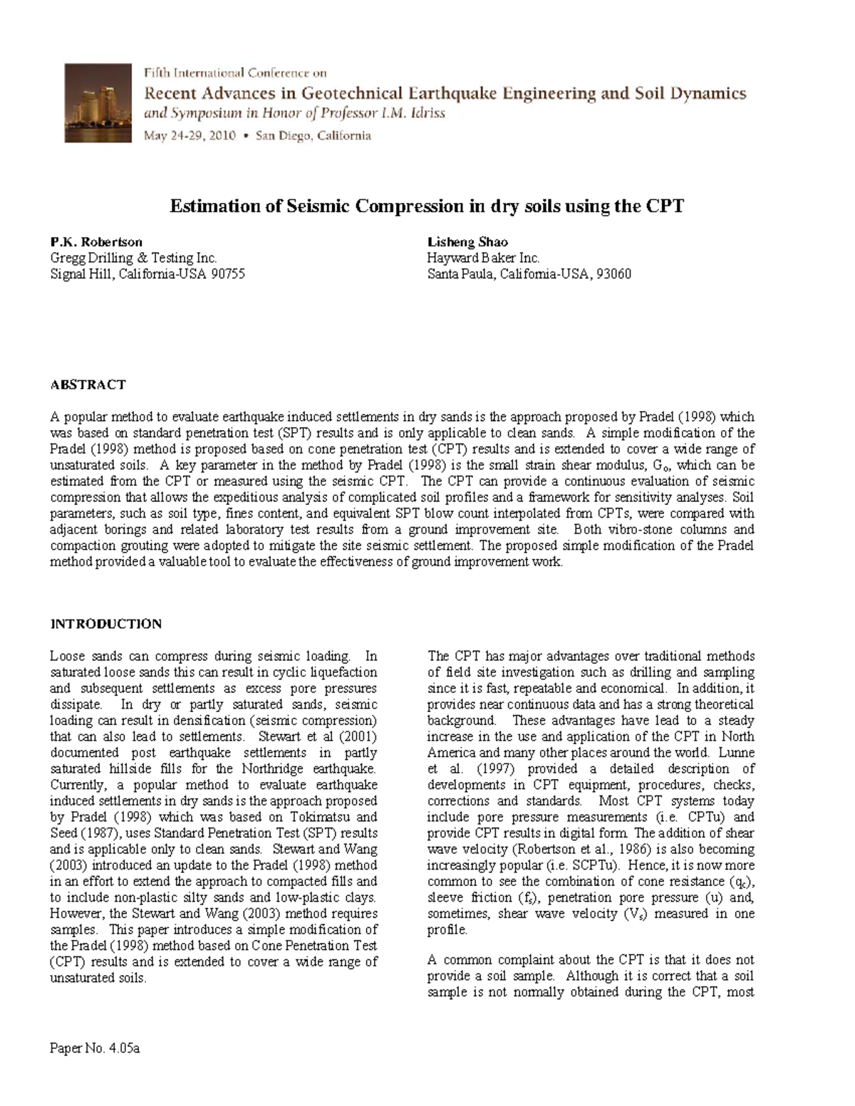 4-05a Robertson - Estimation of Seismic Compression in dry soils using ...