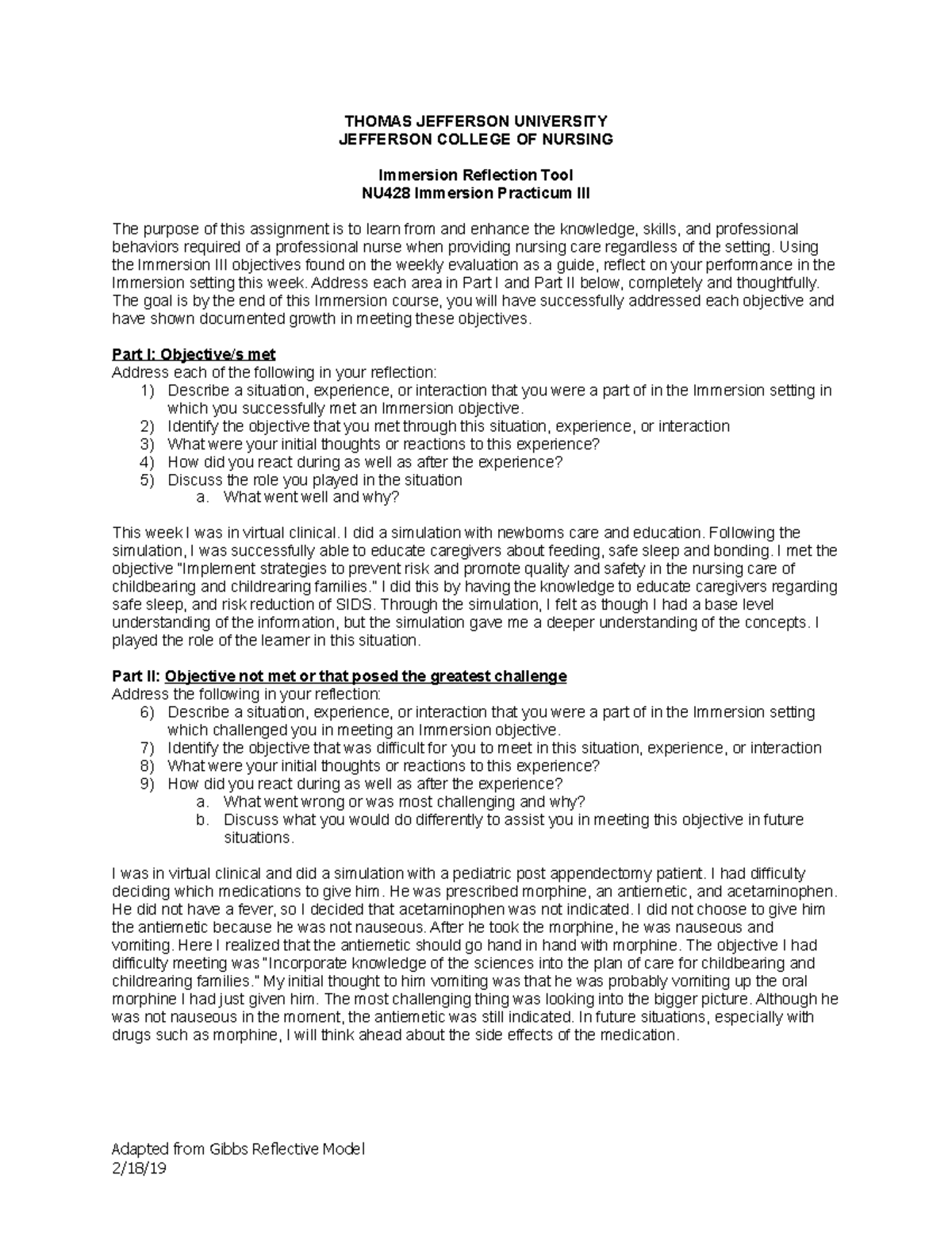 11:8 Immersion Reflection Tool - THOMAS JEFFERSON UNIVERSITY JEFFERSON ...