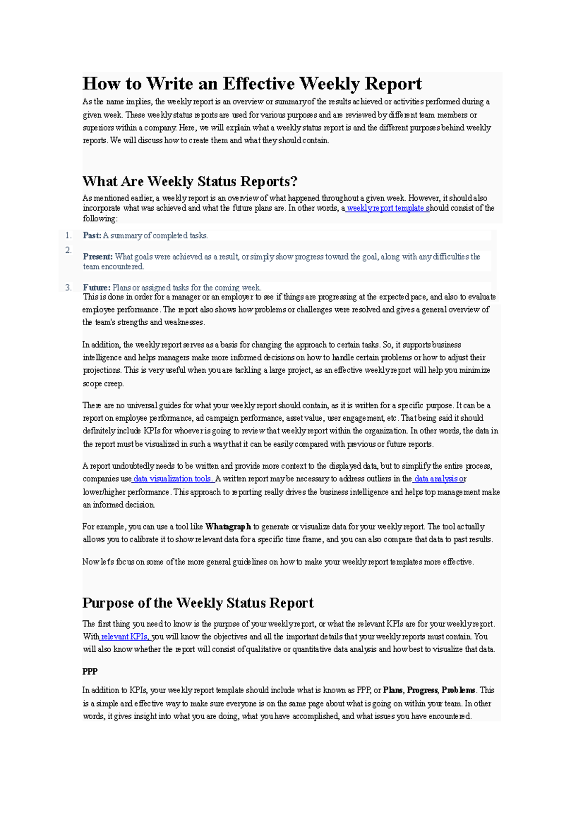 Inglés - Ojala ayude - How to Write an Effective Weekly Report As the ...