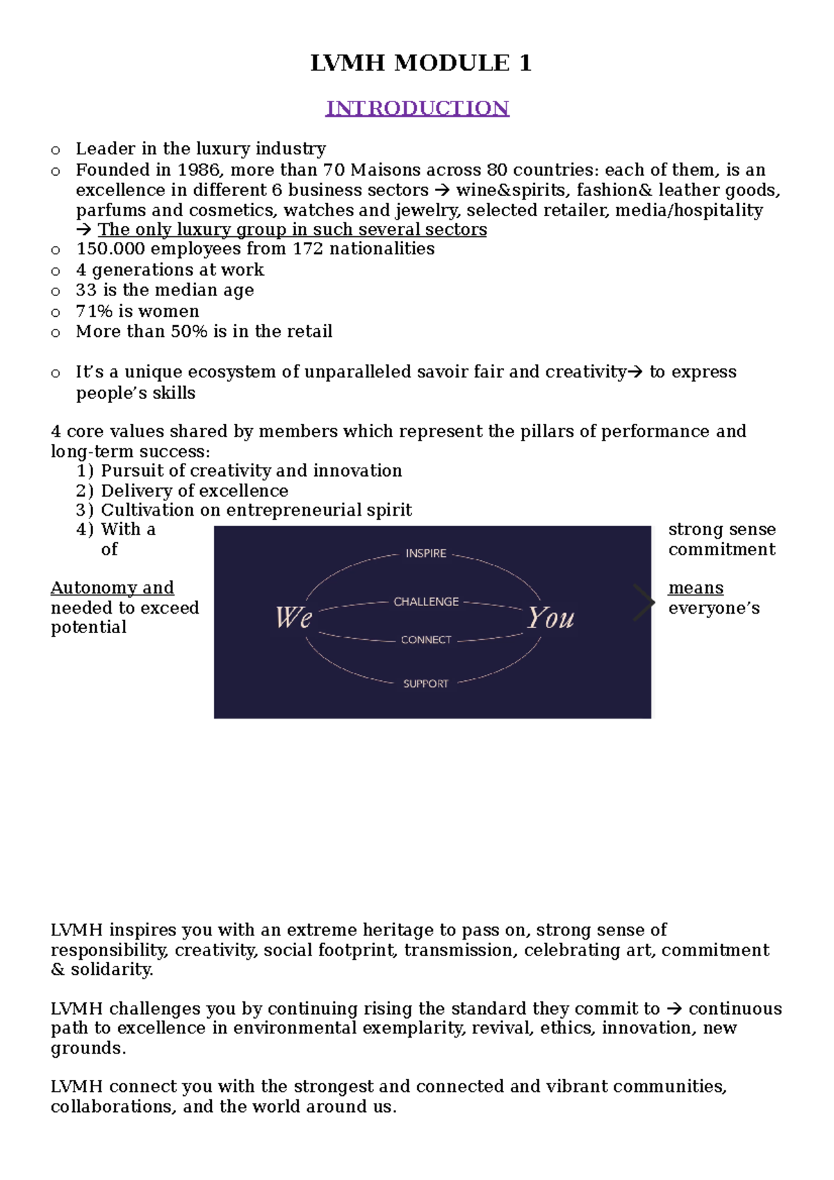 LVMH Module 1 - LVMH MODULE 1 INTRODUCTION o Leader in the luxury ...