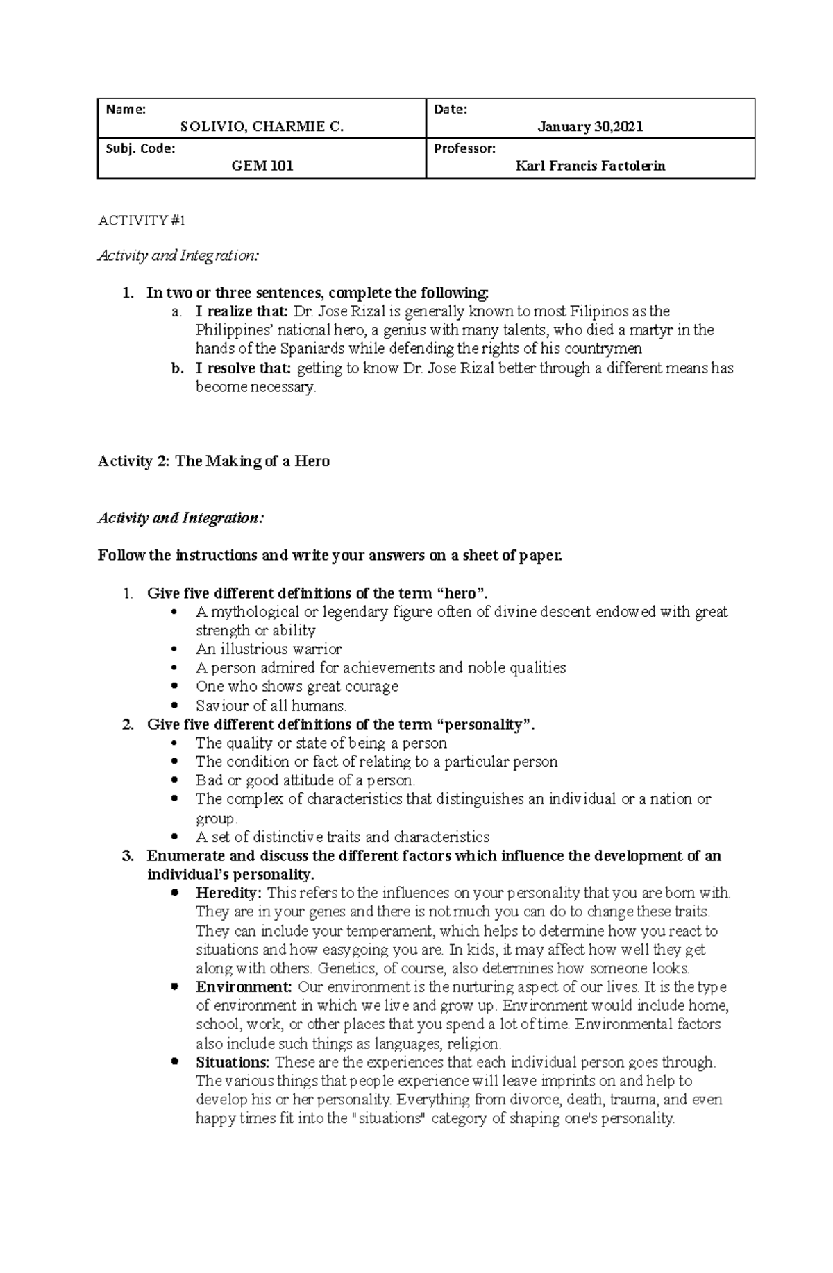 Rizal Act 1-15 - Name: SOLIVIO, CHARMIE C. Date: January 30, Subj. Code ...