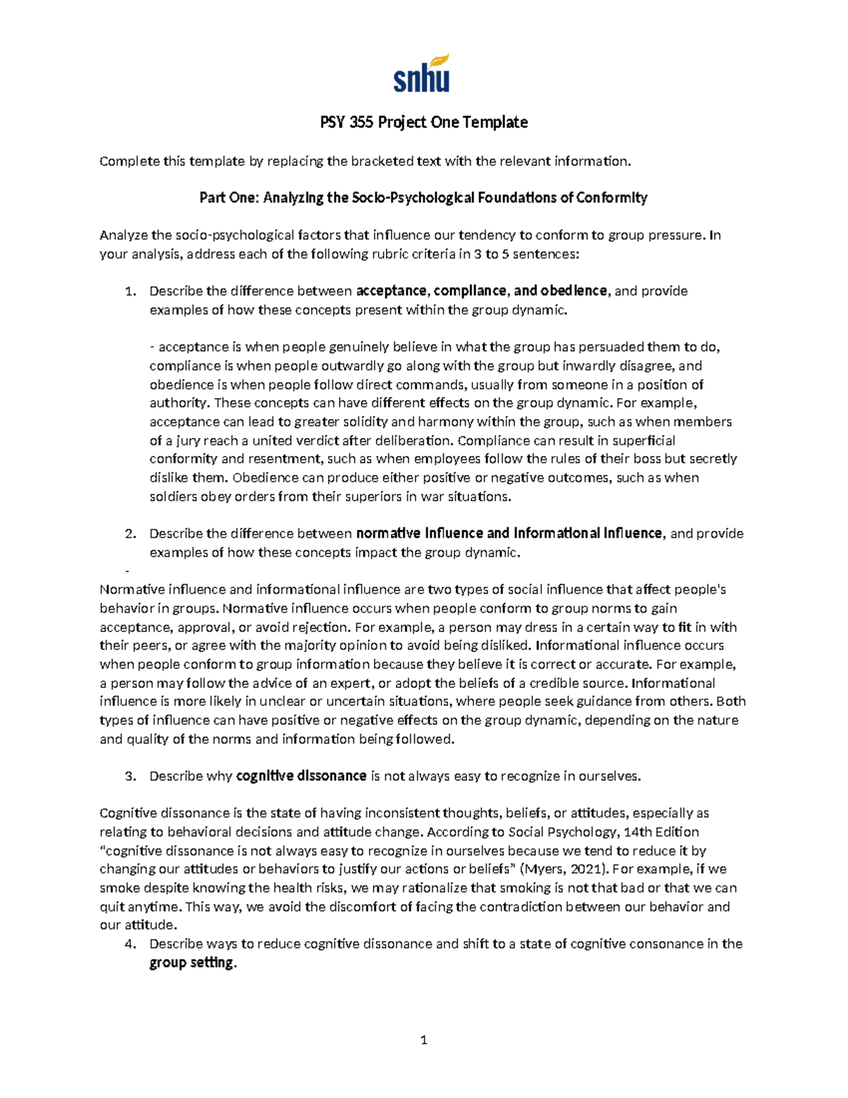 PSY 355 Project One Template Completed - Part One: Analyzing the Socio ...
