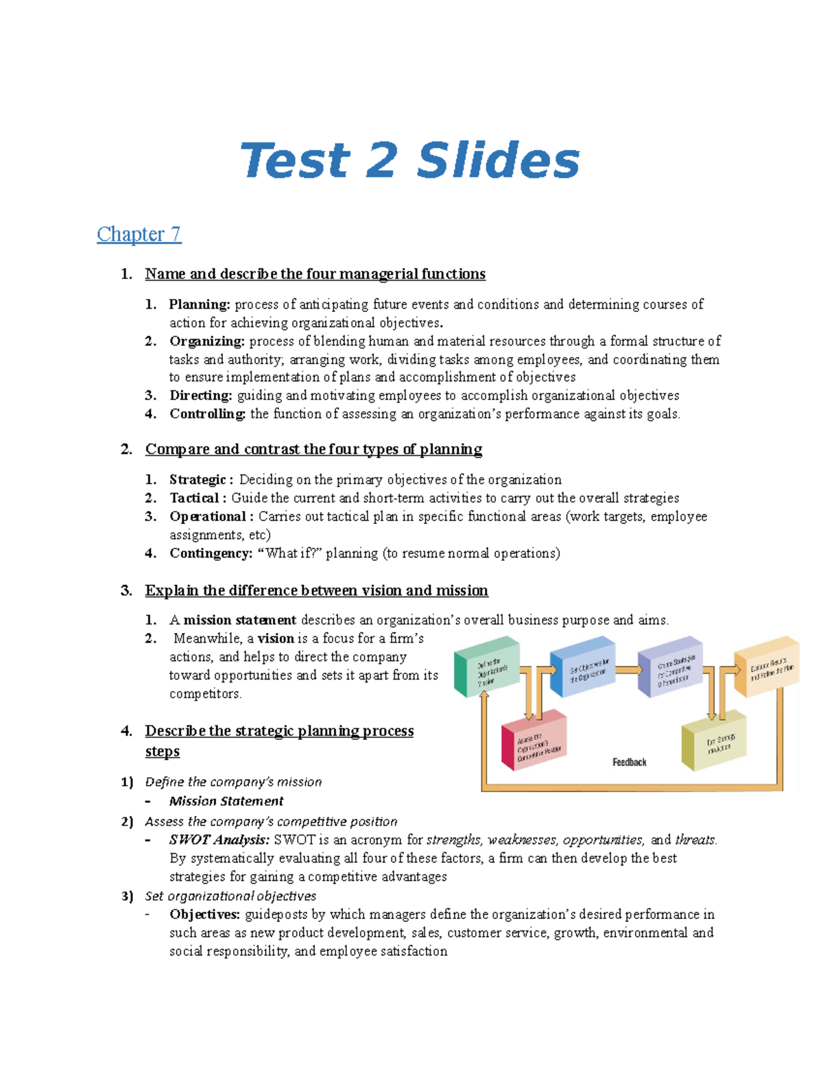 Study Guide for BUSN 119 Test 2 - 2018/2019 - BUSN-119 - Centennial ...