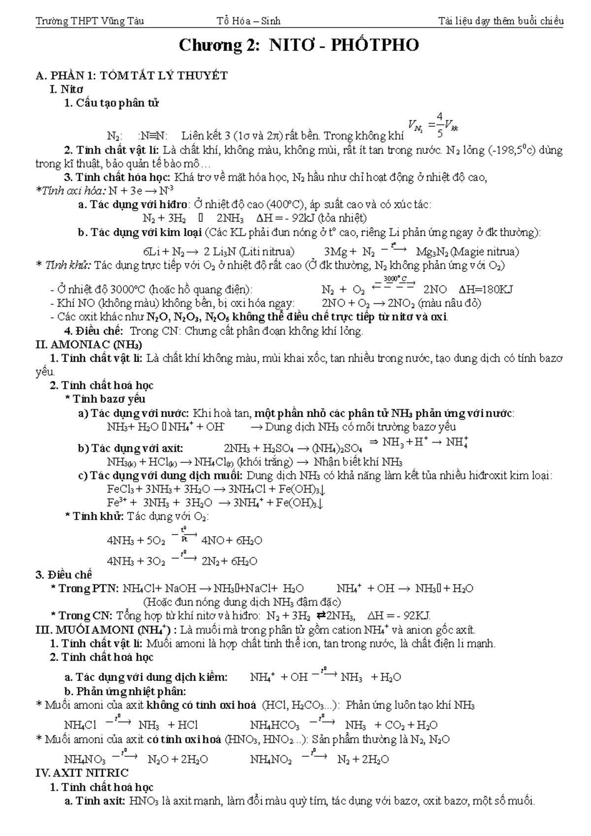 2. Nito-Photpho - ádasdadas - Chương 2: NITƠ - PH퐃ĀTPHO A. PH숃N 1: T伃ĀM ...