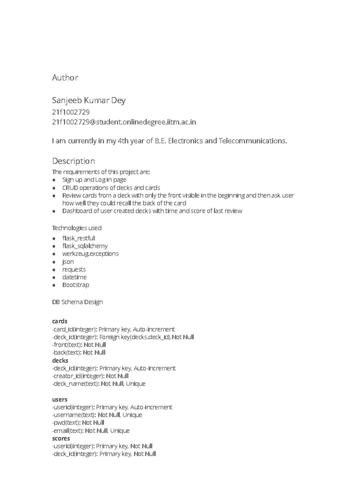 MAD Project Documentation - $XWKRU 6DQMHHE .XPDU 'H\ I - Studocu