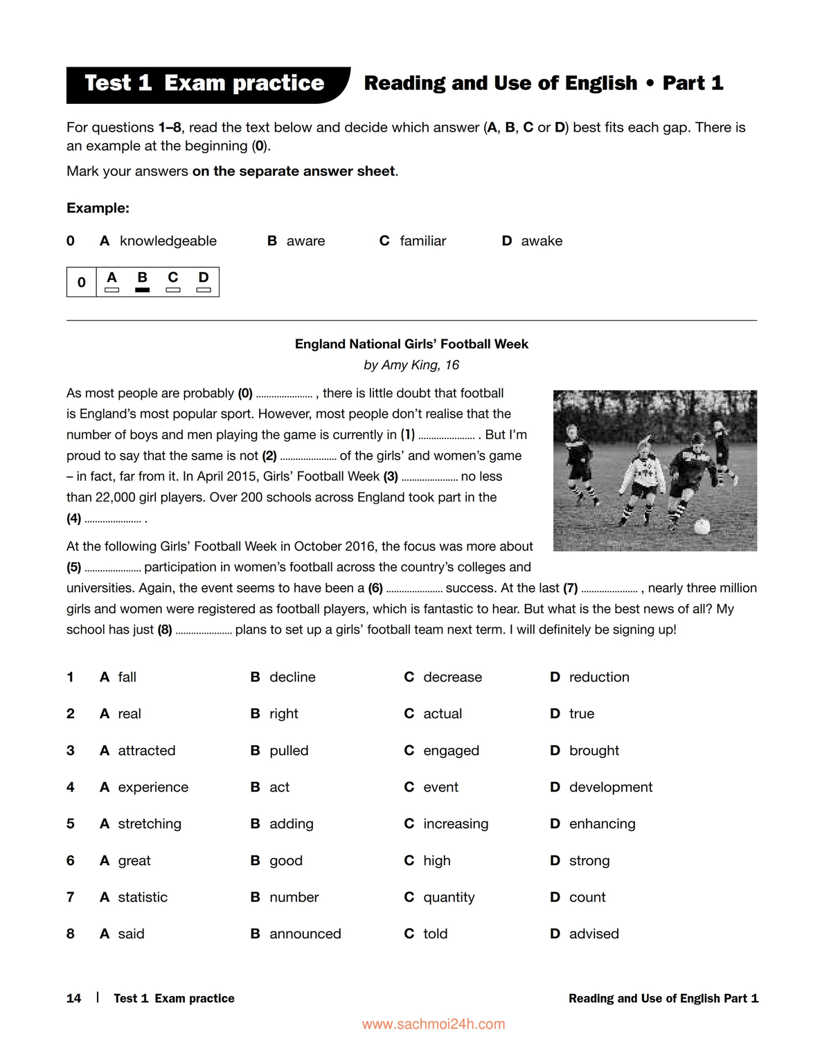 First for Schools Trainer 2 (2018 ) TEST 1 - Test 1 Exam practice ...
