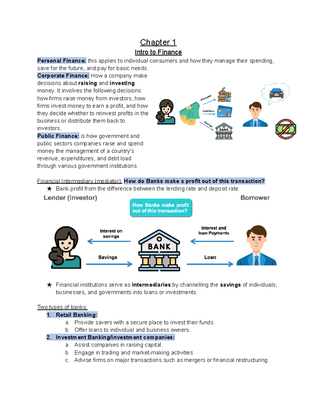 Business finance notes - Chapter 1 Intro to Finance Personal Finance ...