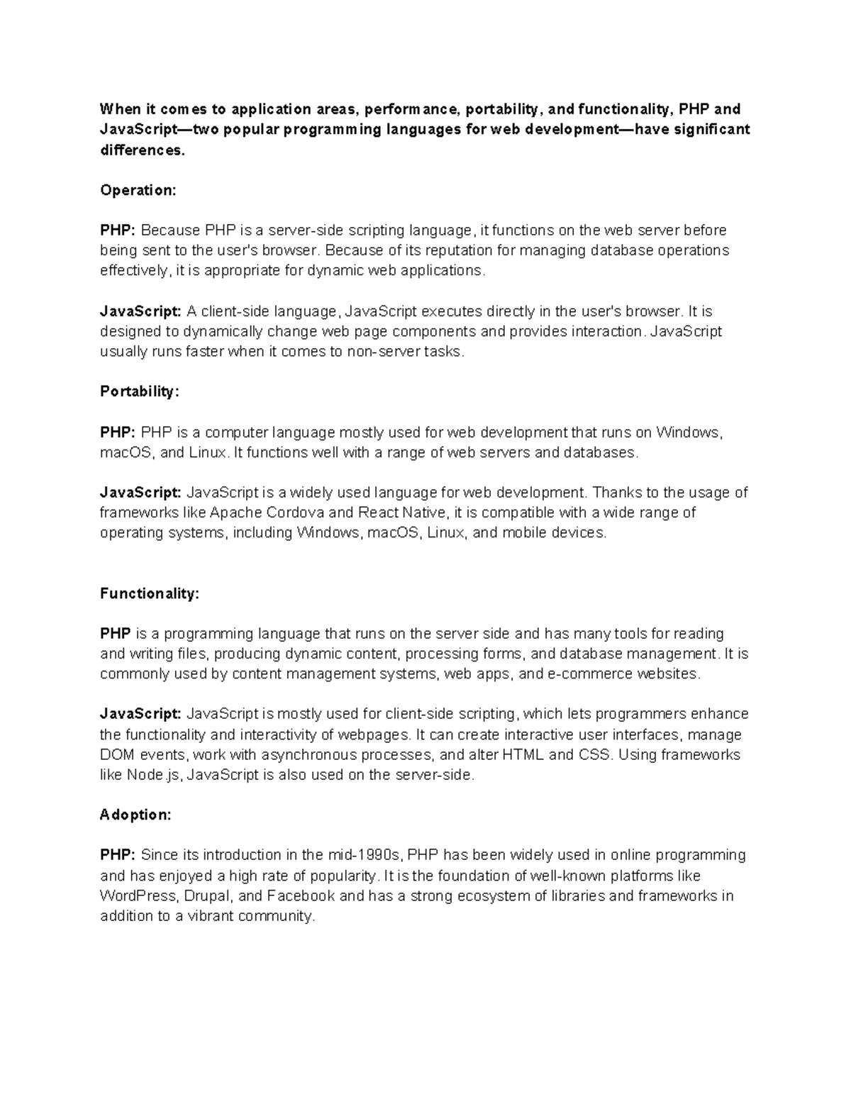 Comparative Programming Language Discussion Unit 5 - When it comes to ...