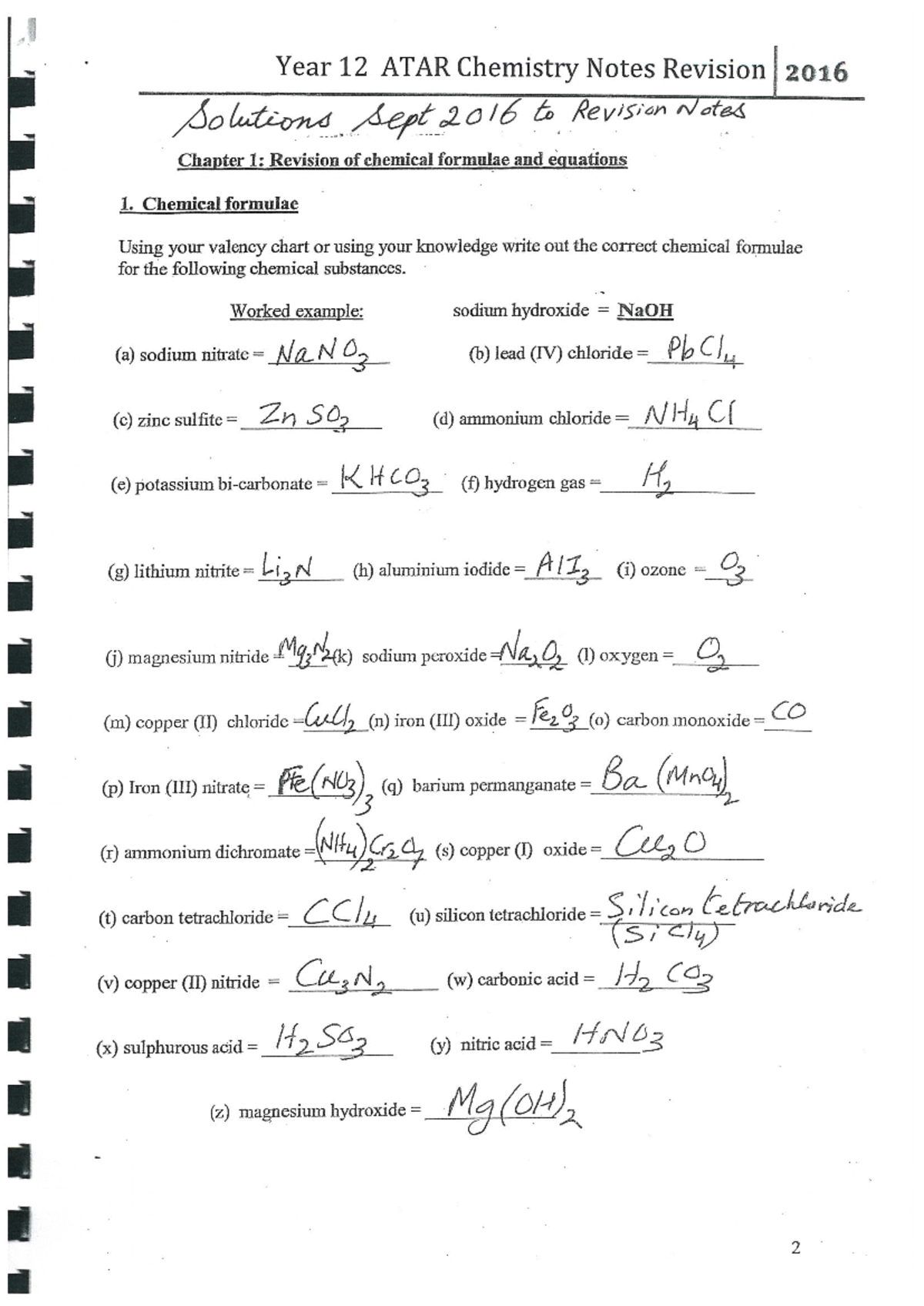 424112692 Yr 12 Chem ATAR Sept 2016 RSHS Solutions pdf - Year 12 ATAR ...