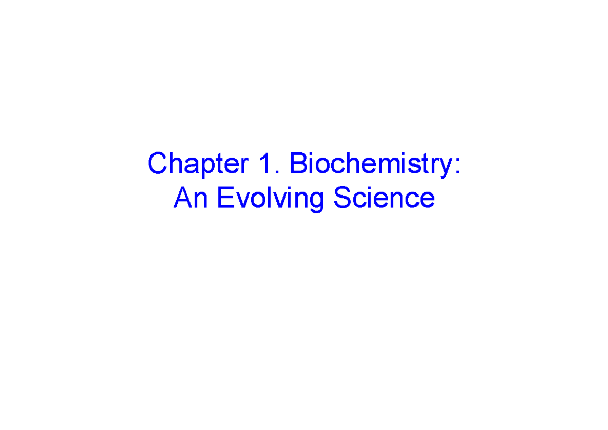 Biochemistry, Jeremy M. Berg, 6th ed, chapter 1 - Chapter 1 ...