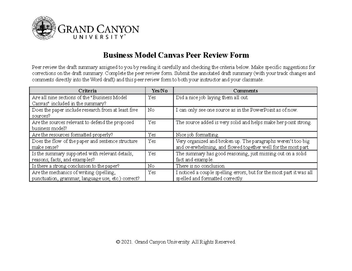 ENT 436 RS T6 Business Model Canvas Peer Review - Business Model Canvas ...
