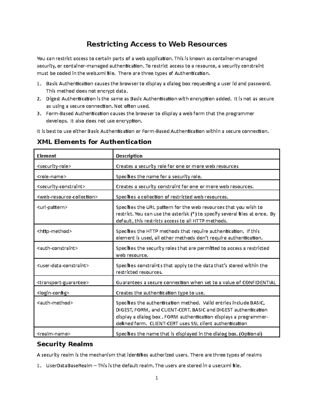 M11 Restricting Access to Web Resources - Restricting Access to Web ...