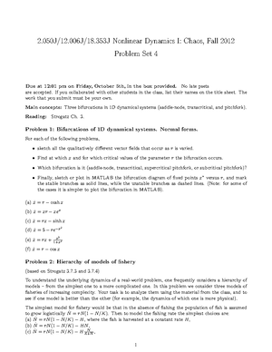 Seminar assignments - Problem set 7 - 9 - Nonlinear Dynamics I: Chaos ...