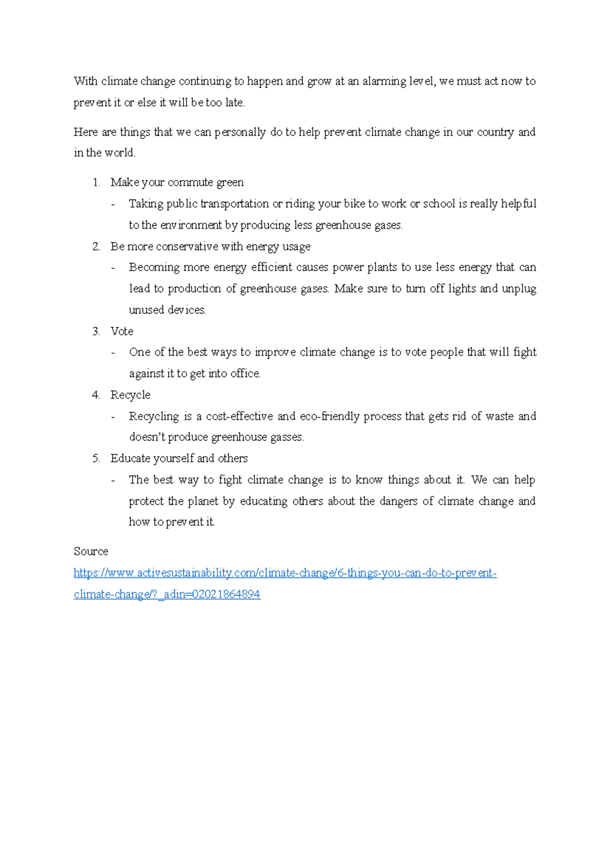 GE12 Climate Change Video Script - With climate change continuing to ...