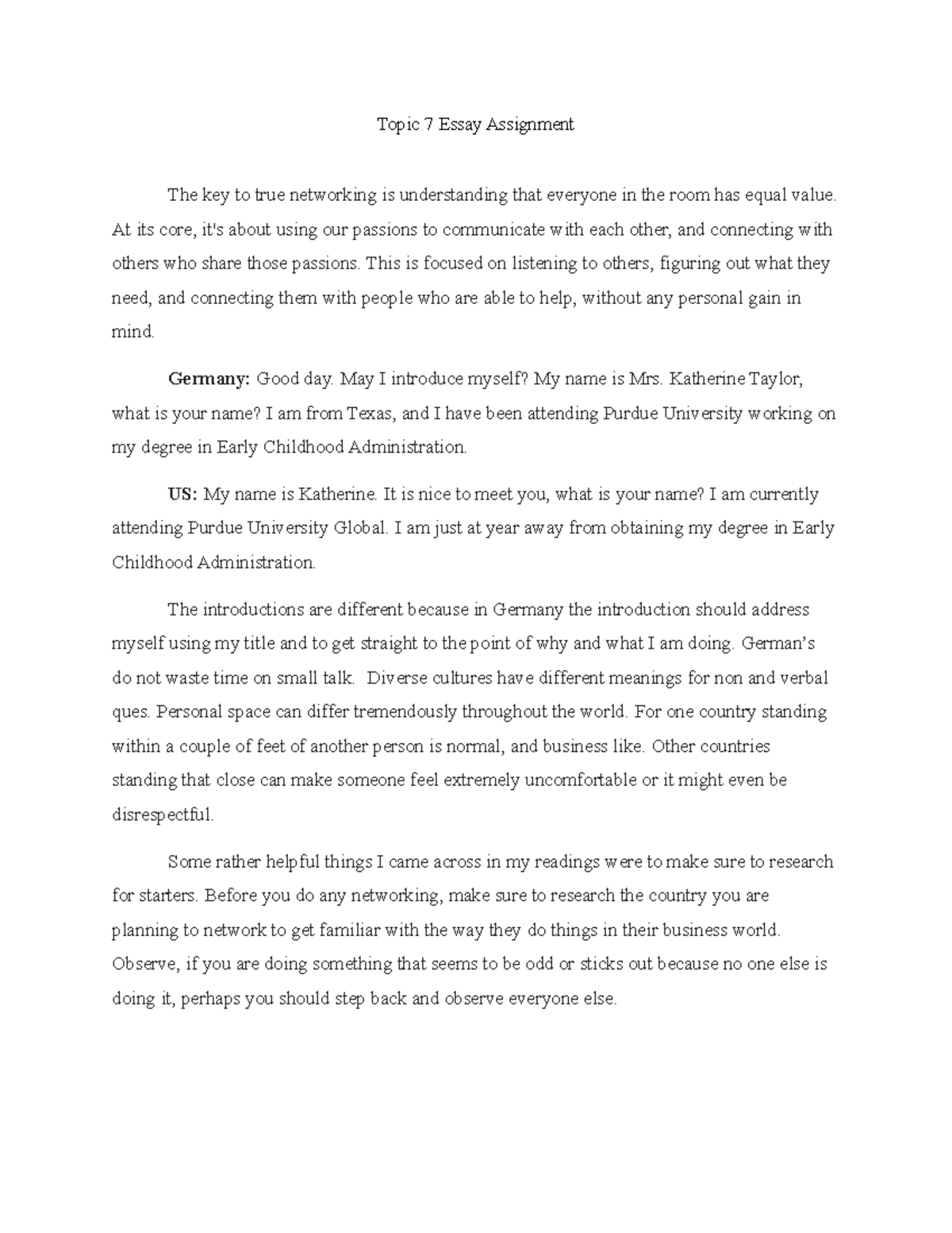 Topic 7 Essay Assignment - Topic 7 Essay Assignment The key to true ...