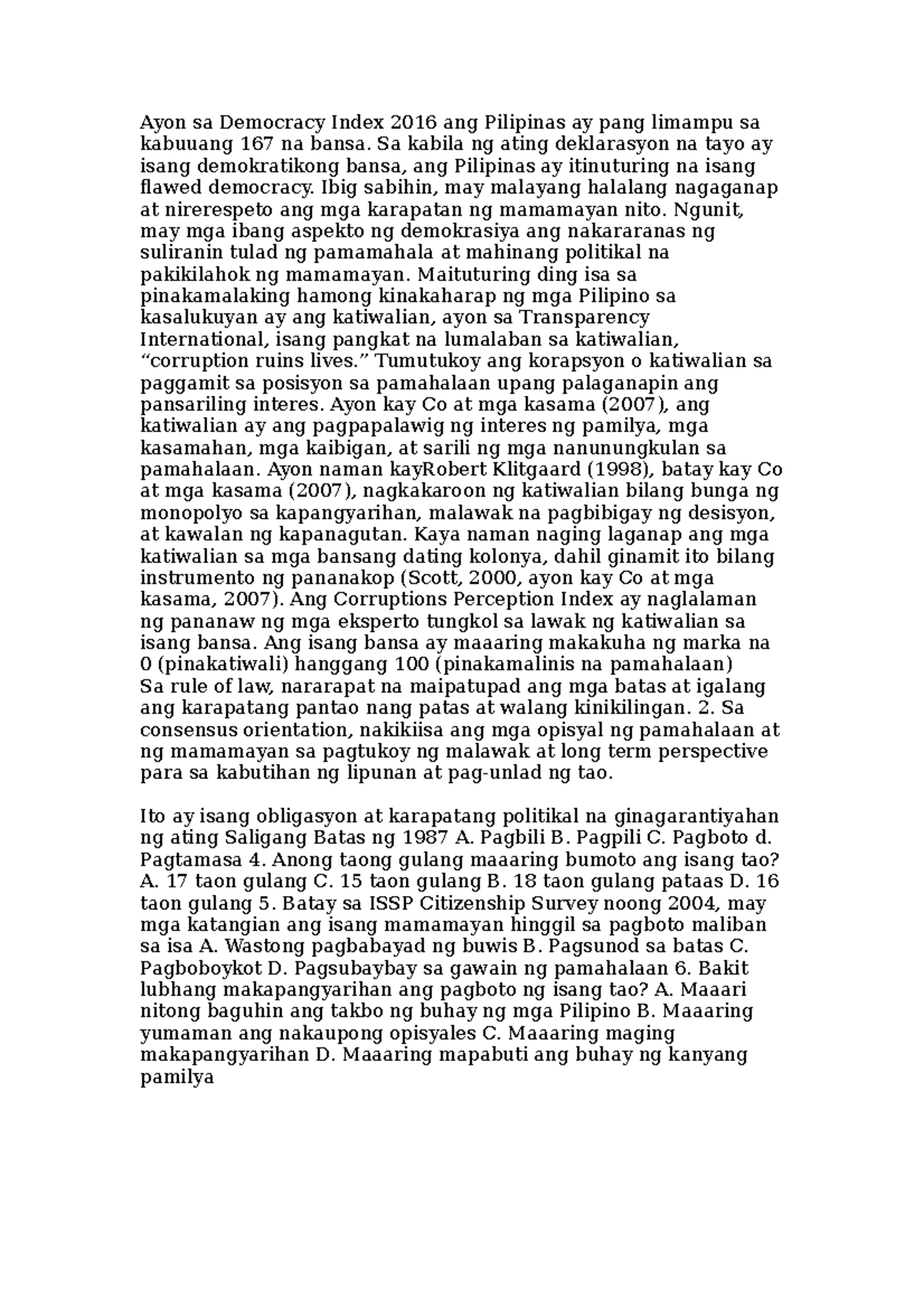 Democracy Index 2016 - Ang mga akda (kuwento, seleksiyon, tula, awit ...