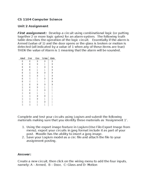 CS1104 Computer Systems Assignment Unit 7 - CS1104 Computer Systems Assignment Unit 7 Question ...