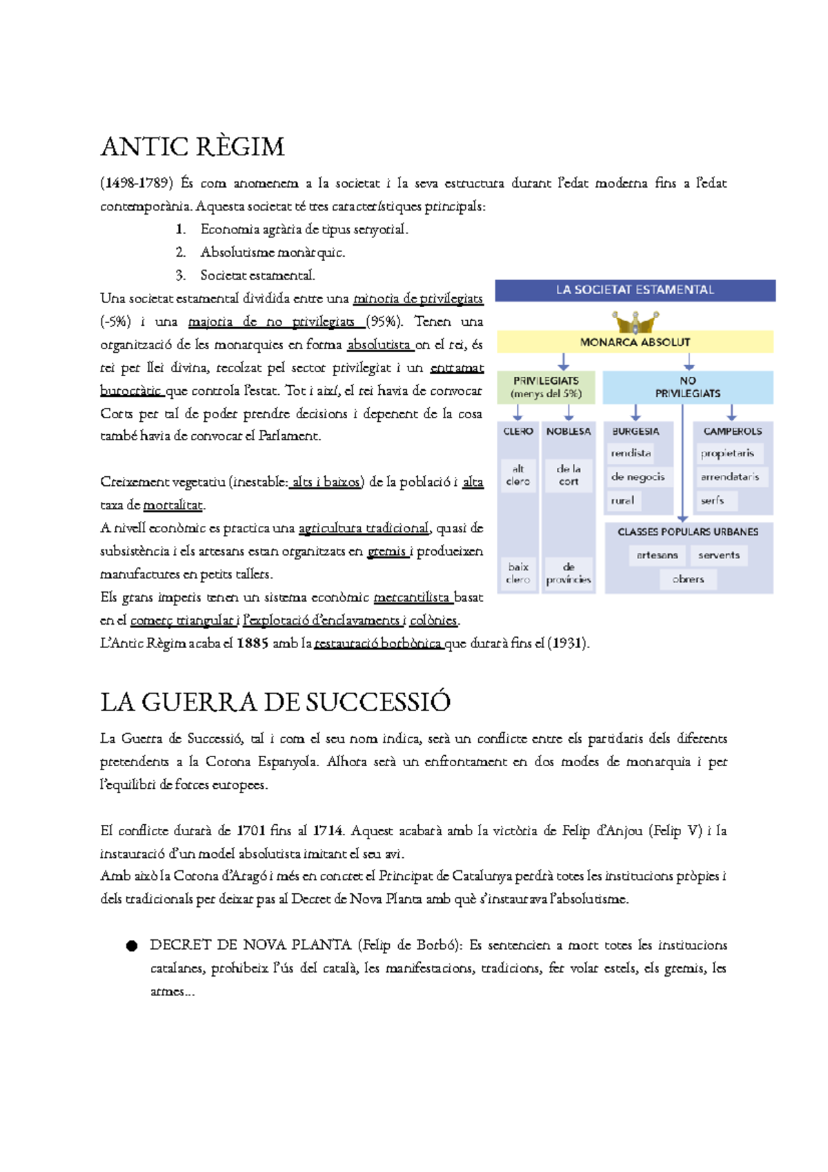 LA Crisis DE L’ Antic Règim - ANTIC RÈGIM (1498-1789) És com anomenem a ...