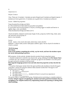 D184 task 1 - Western Governors University - A. Subject, grade: Math ...