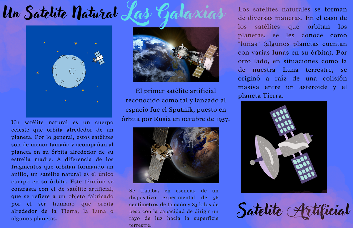 Un satelite natural triptico - Un satélite natural es un cuerpo celeste ...