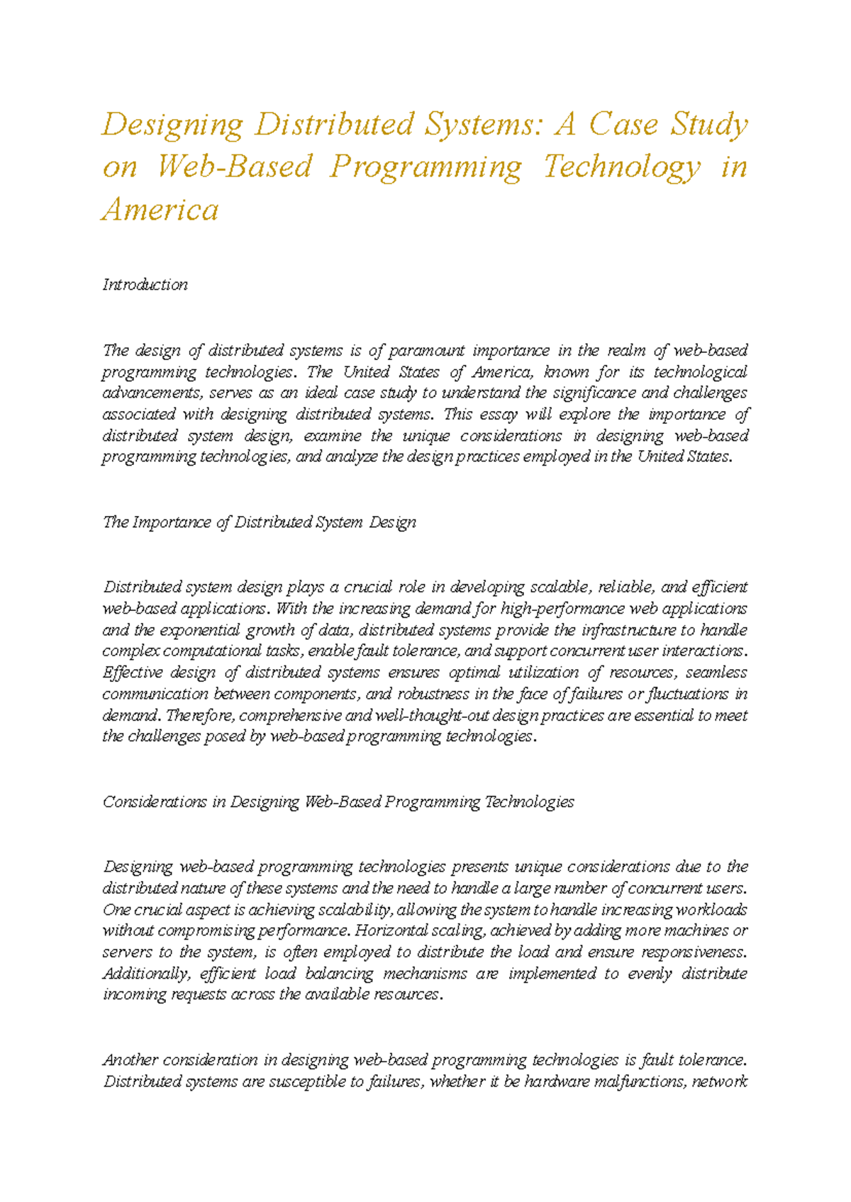 Designing Distributed Systems A Case Study on Web Based Programming 9 - Designing Distributed ...