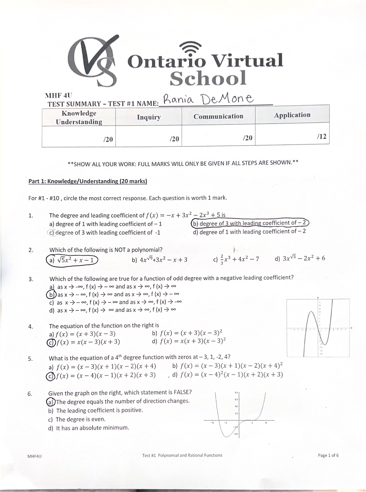 OVS Math test unit 1 - Studocu