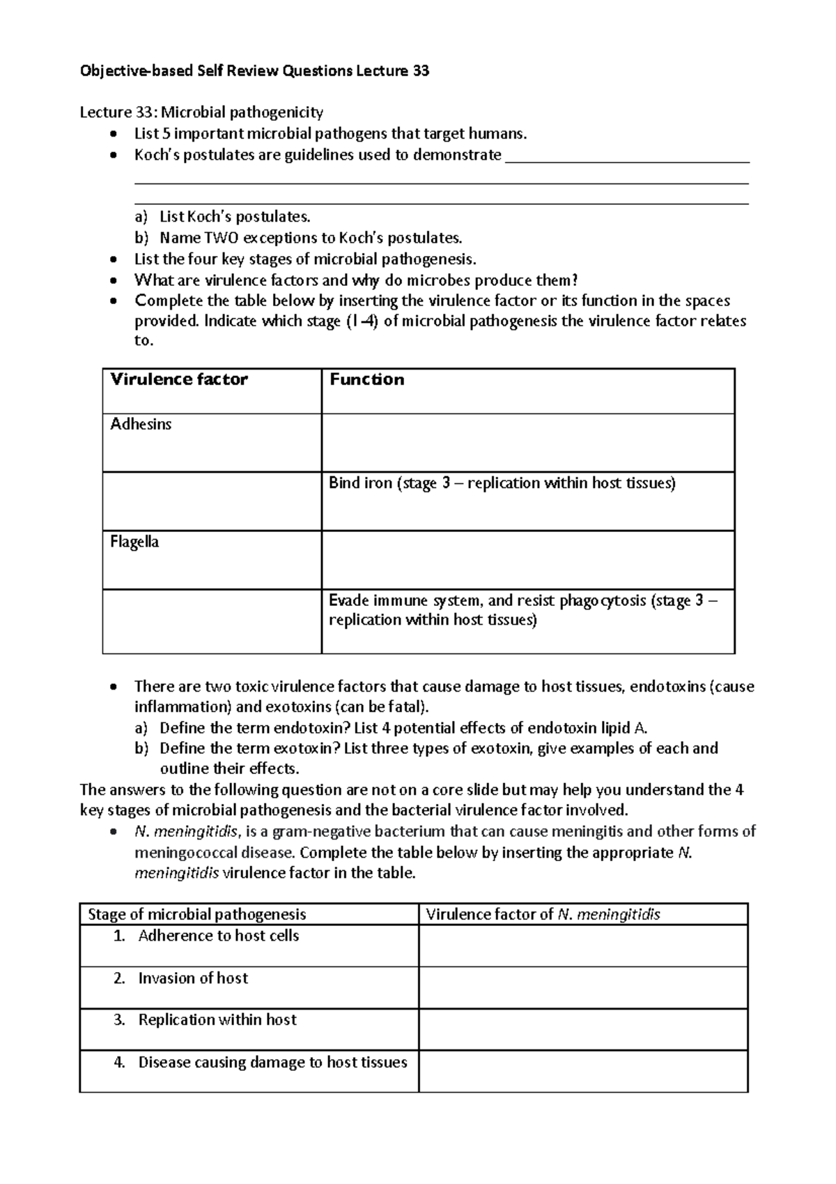 CELS191 Objective-based Questions Lectures 33 2023 - Objective-based Self Review Questions ...