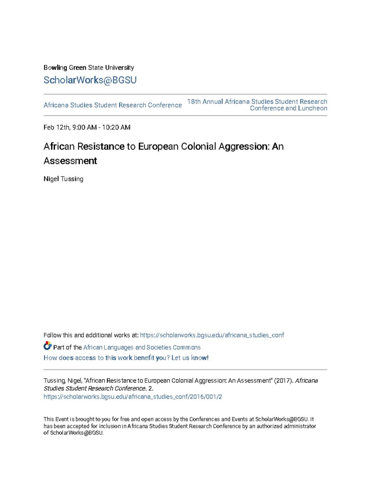 African Resistance to European Colonial Aggression An Assessment ...