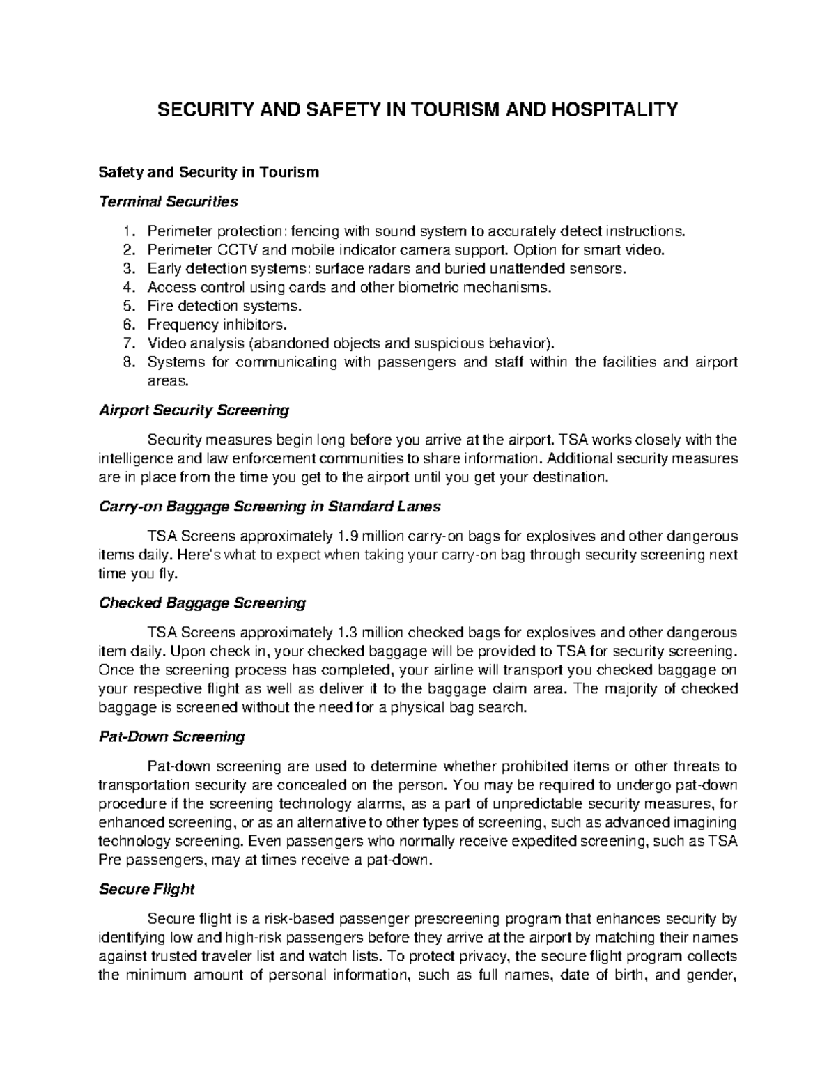 SECURITY-AND-SAFETY-IN-TOURISM-AND-HOSPITALITY - SECURITY AND SAFETY IN ...