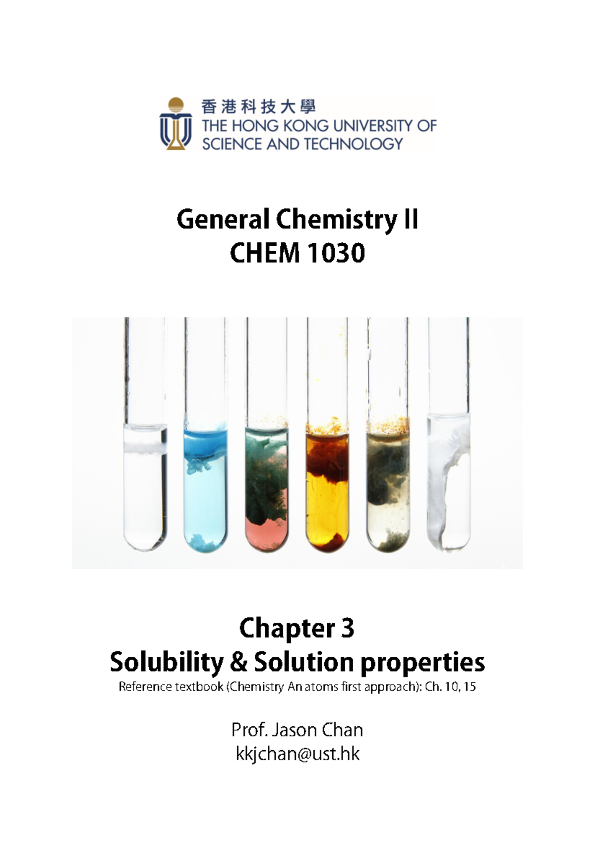 Chapter 3 Lecture Notes Solubility and solution properties - We should ...