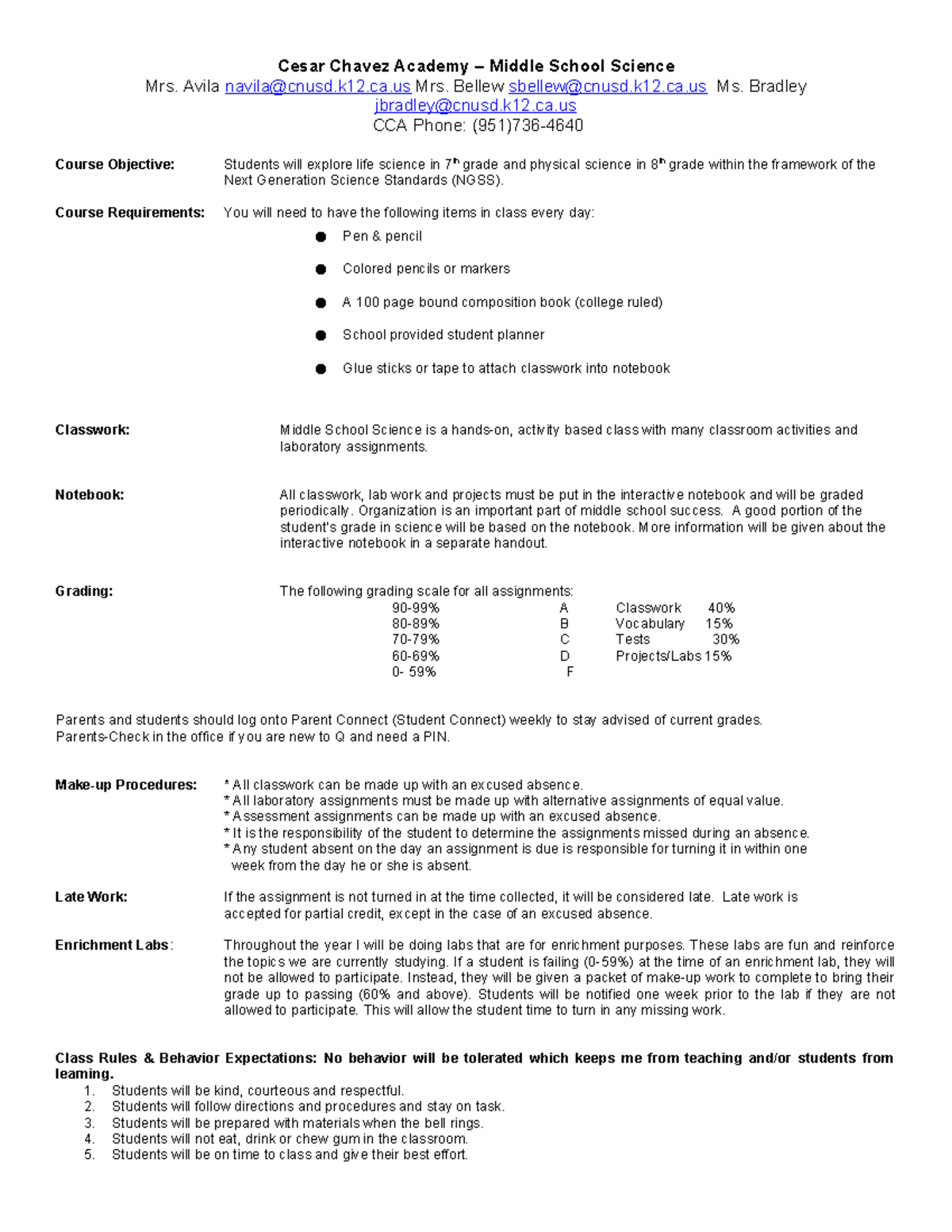 Copy of Syllabus - 111111111111 - Cesar Chavez Academy – Middle School ...