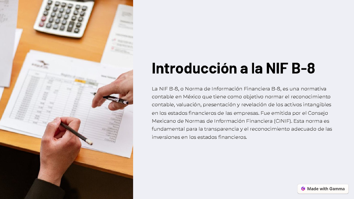 Introduccion a la NIF B 8 - Introducción a la NIF B- La NIF B-8, o ...