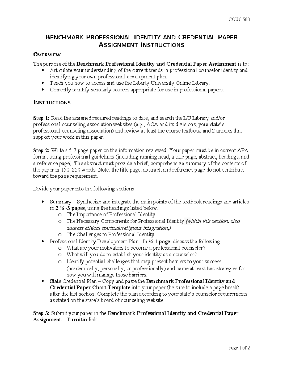 Benchmark+Professional+Identity+and+Credential+Paper+Assignment ...