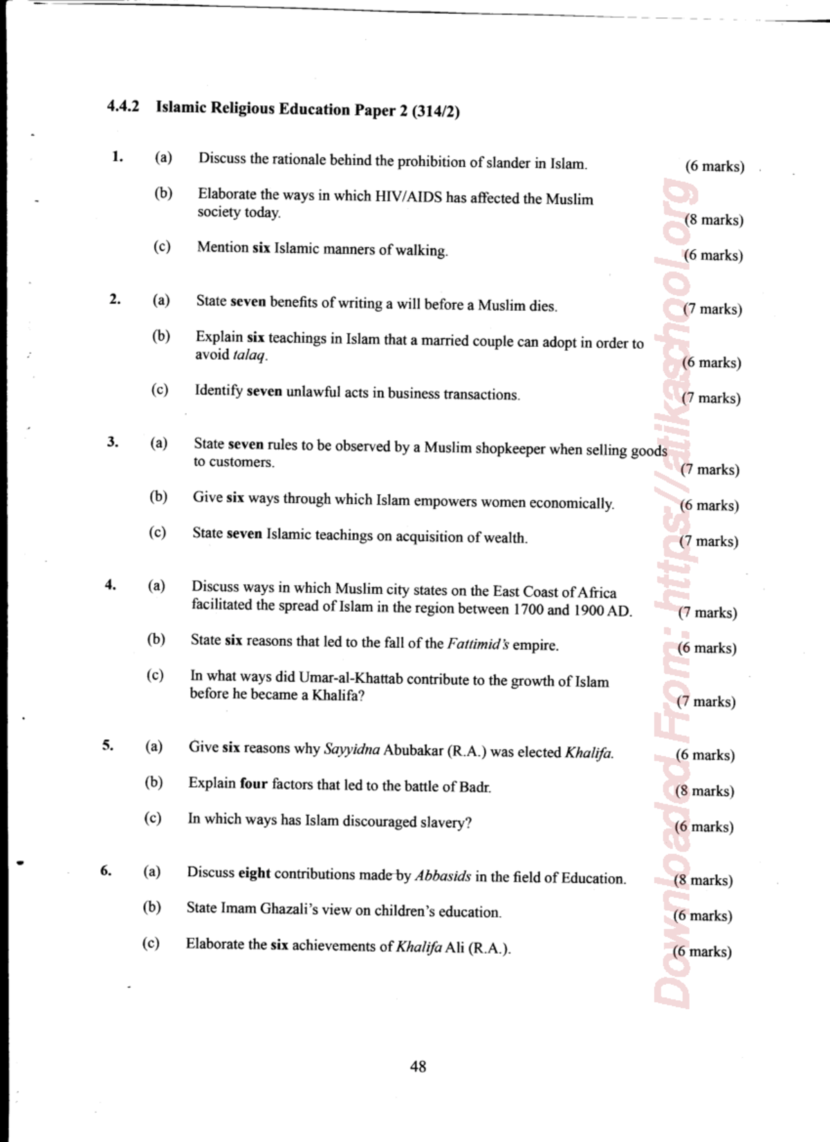 2019-atikaschool - ire paper 2 questions ocr - 4. Islamic Religious ...