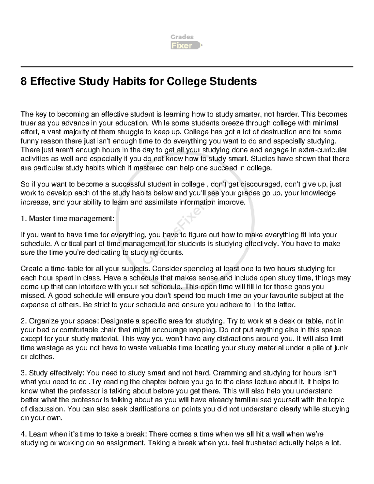 8 Effective Study Habits for College Students - This becomes truer as ...