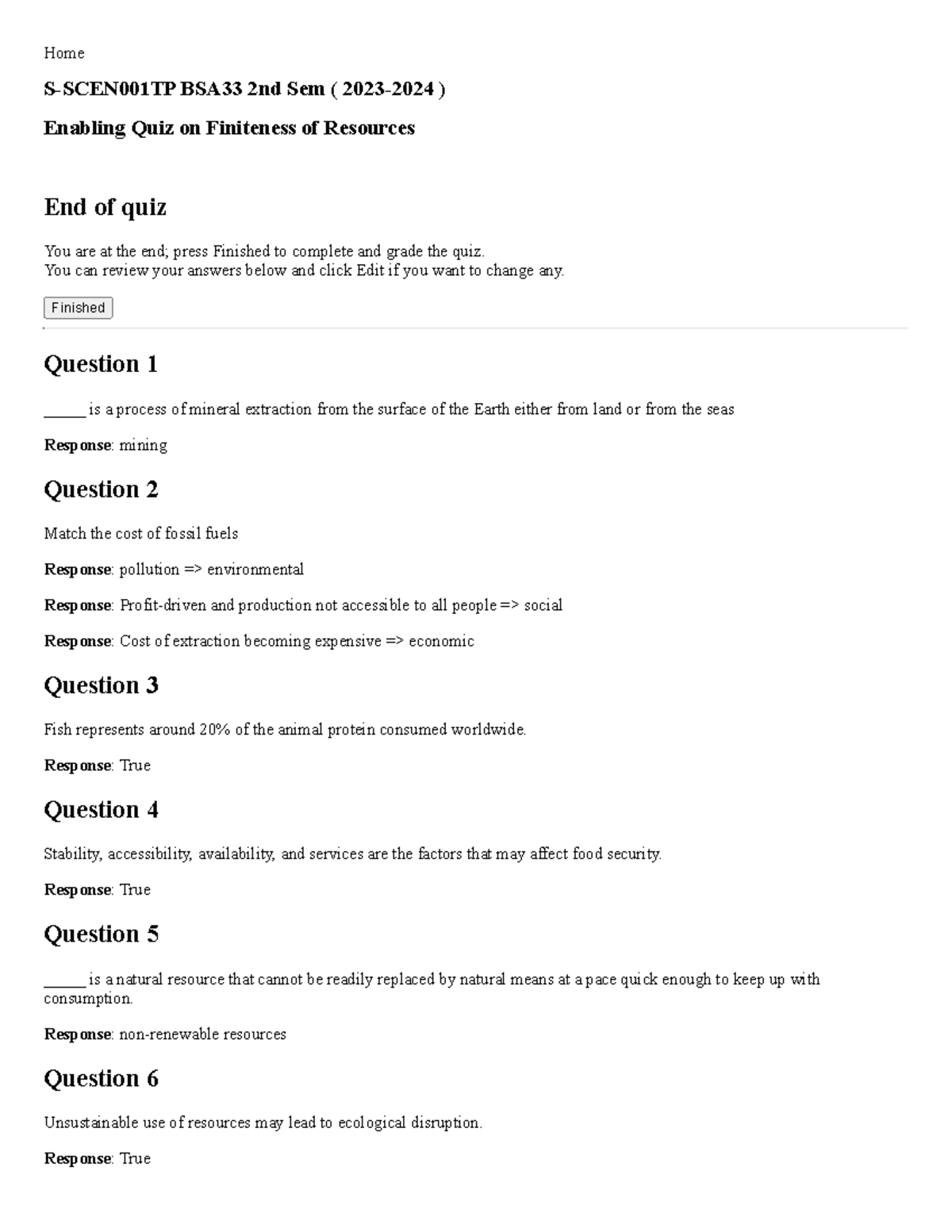 EA FIniteness of Resources - Home S-SCEN001TP BSA33 2nd Sem ( 2023-2024 ...