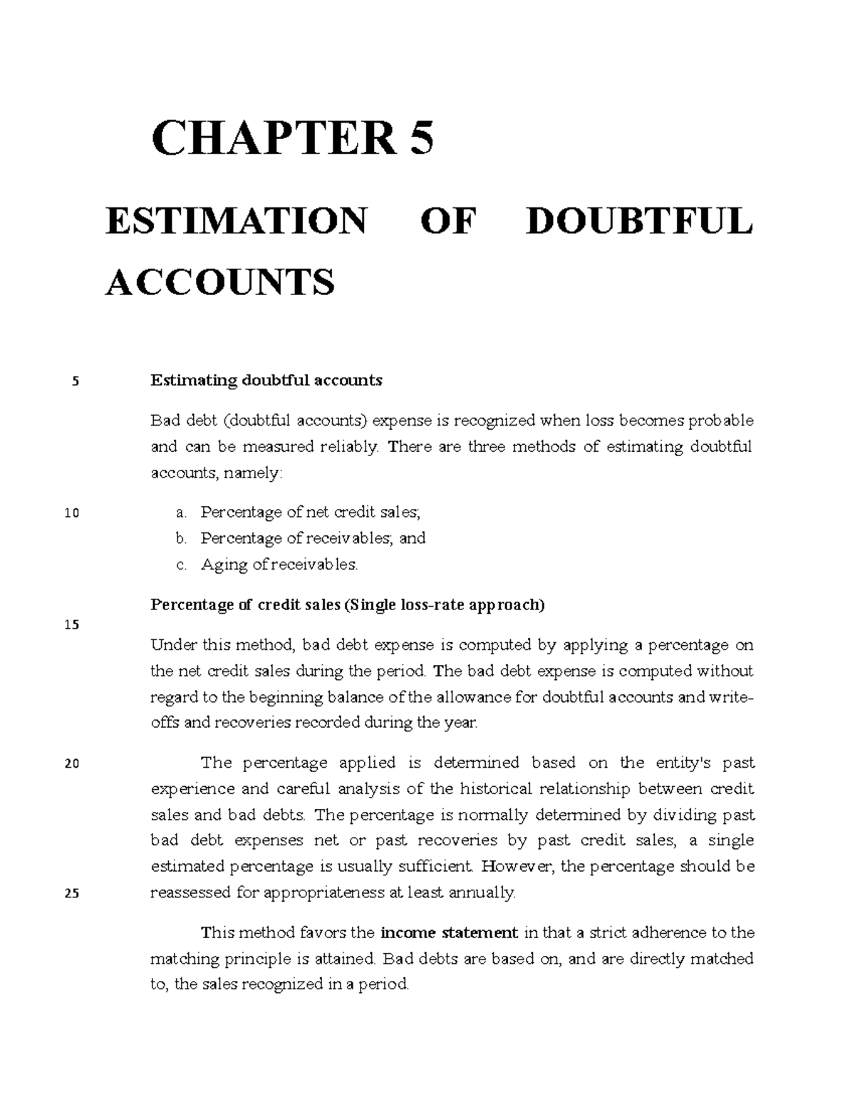 Chapter 5-Estimation of Doubtful Accounts - CHAPTER 5 ESTIMATION OF ...