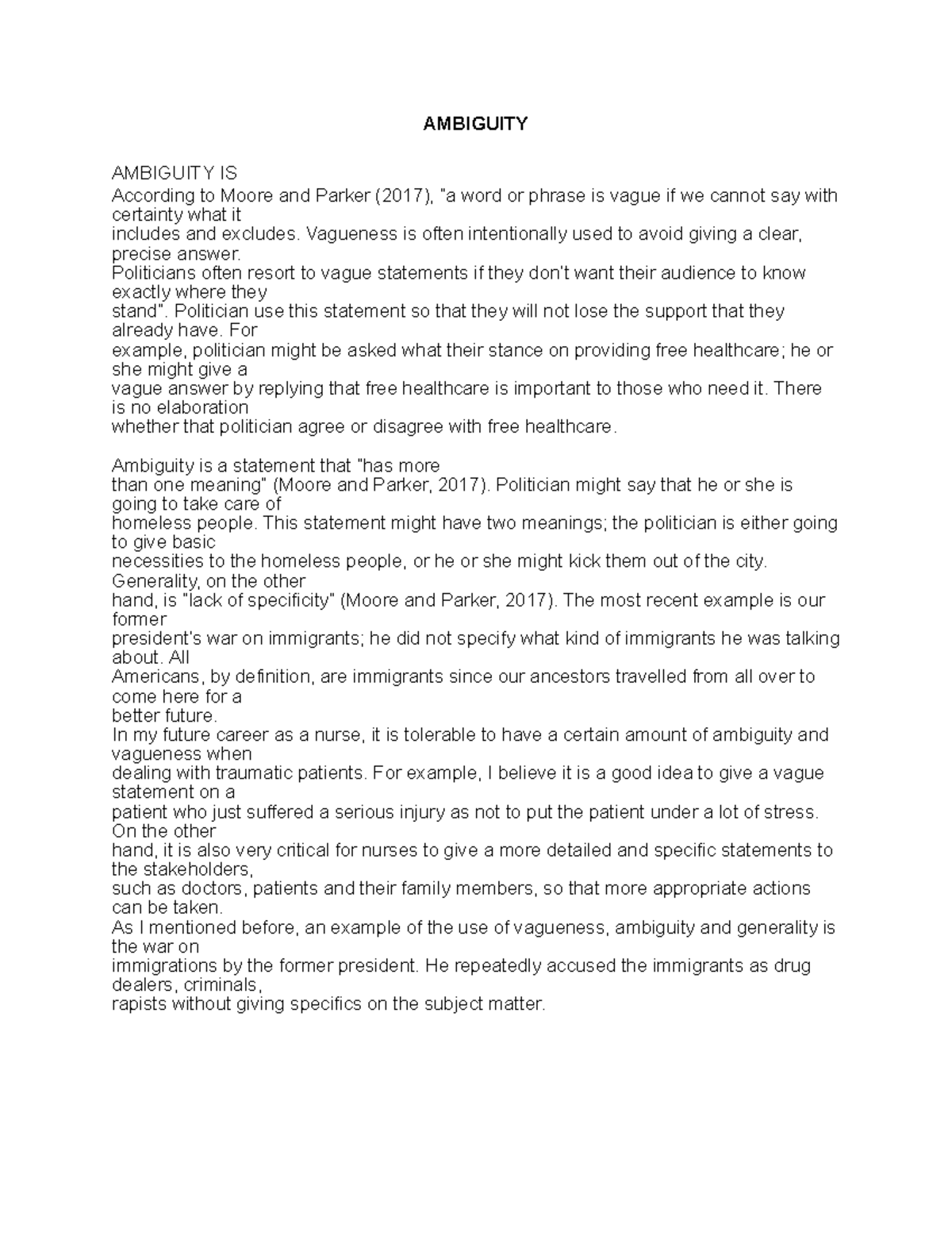 Ambiguity and reflection process - AMBIGUITY AMBIGUITY IS According to ...