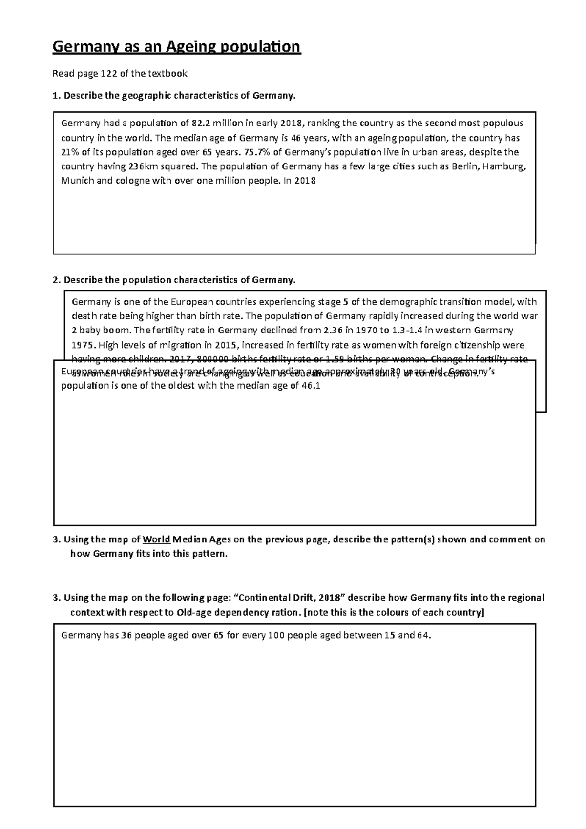 Germany as an Ageing population Intro Task copy - Germany as an Ageing ...