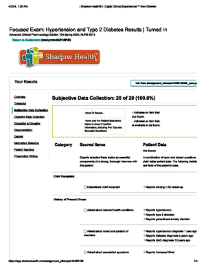 Shadow Health CAP subjective Data - Focused Exam: Community-Acquired ...