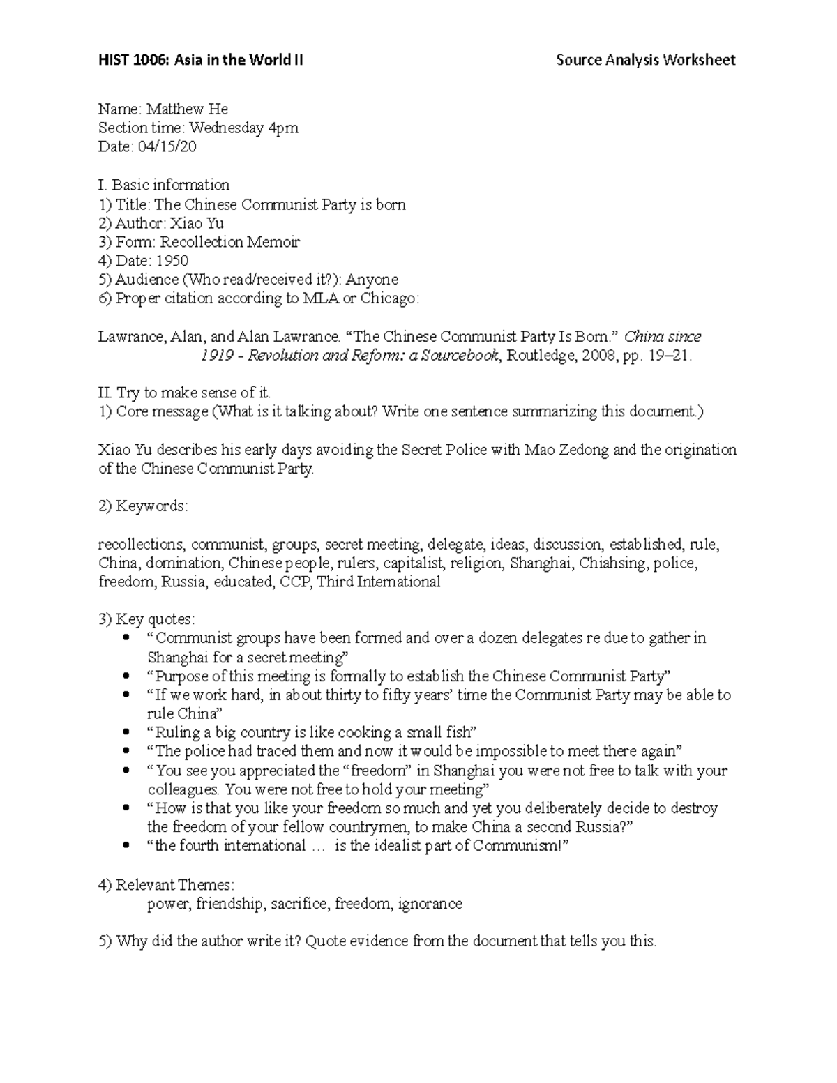 Asia in the World Source Analysis 9 - HIST 1006: Asia in the World II ...