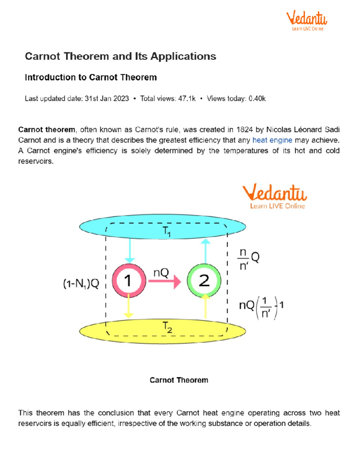 Carnot Theorem and Its Applications - B.tech CSE - Studocu