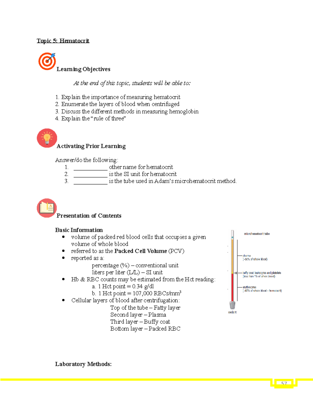 3. Topic 5 - Practice material for Hema1 3rd year students - 57 Topic 5 ...