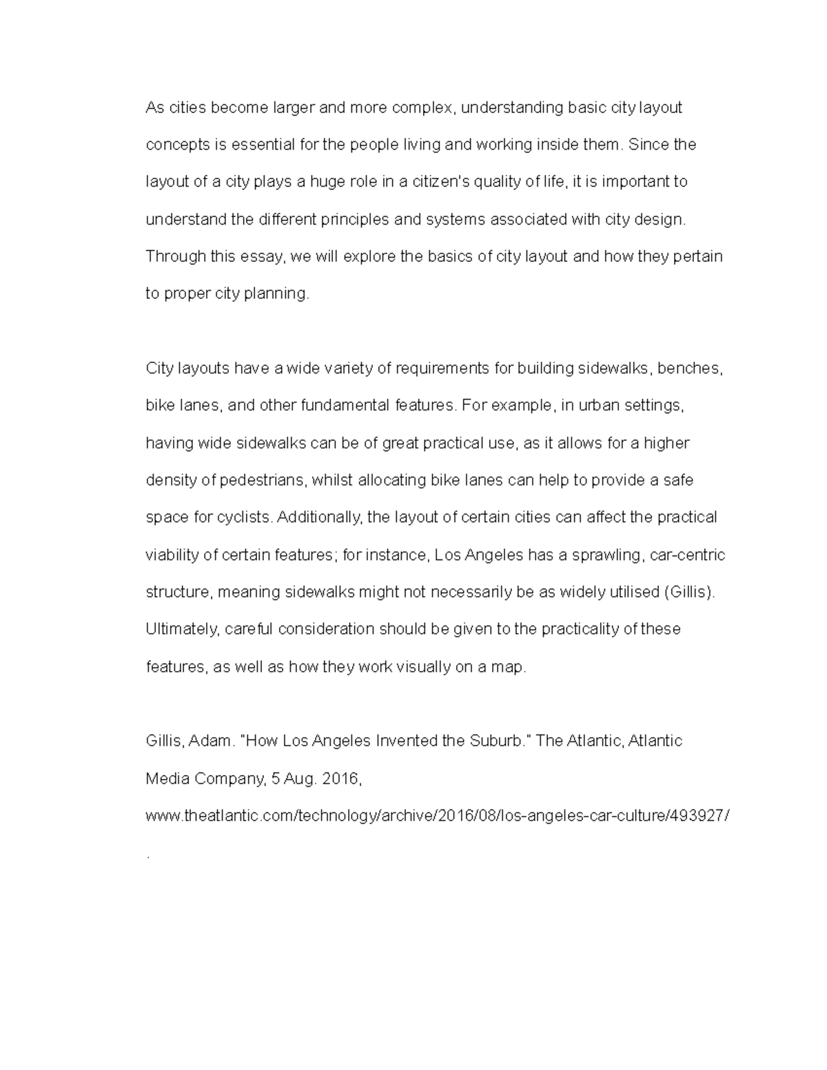 City Layout Basics - As cities become larger and more complex ...