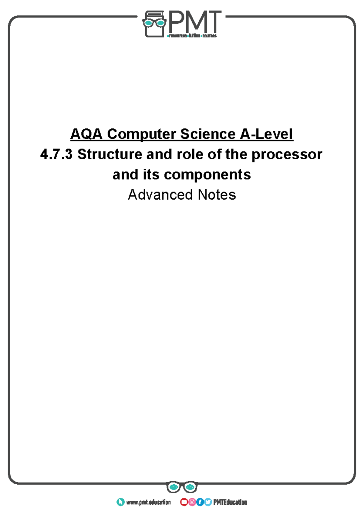 7.3. Structure and Role of the Processor and its Components - AQA ...