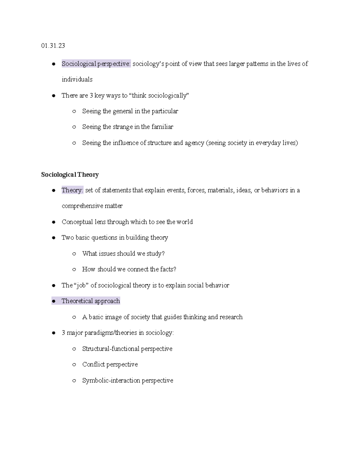 SOC001 01/31/23 - 01. Sociological perspective: sociology’s point of ...